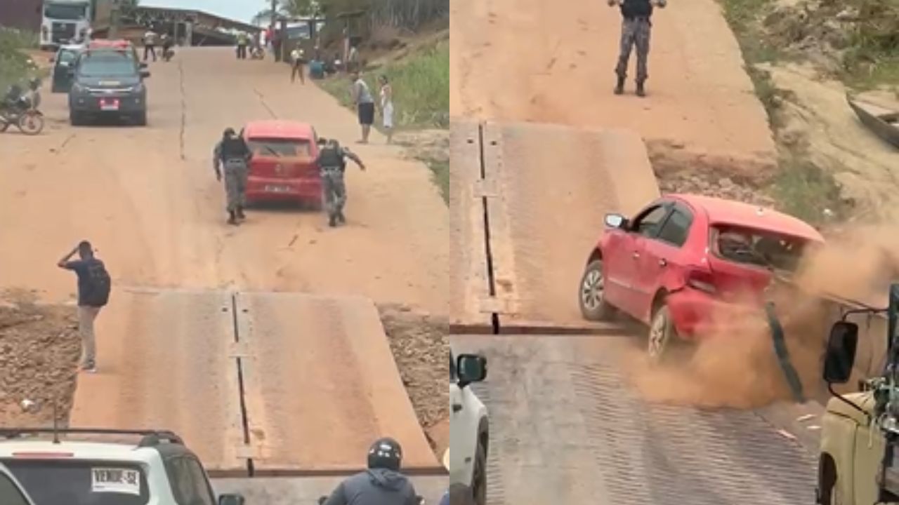 Carro descontrolado desce ladeira e bate em balsa no Amazonas - Estado do Amazonas